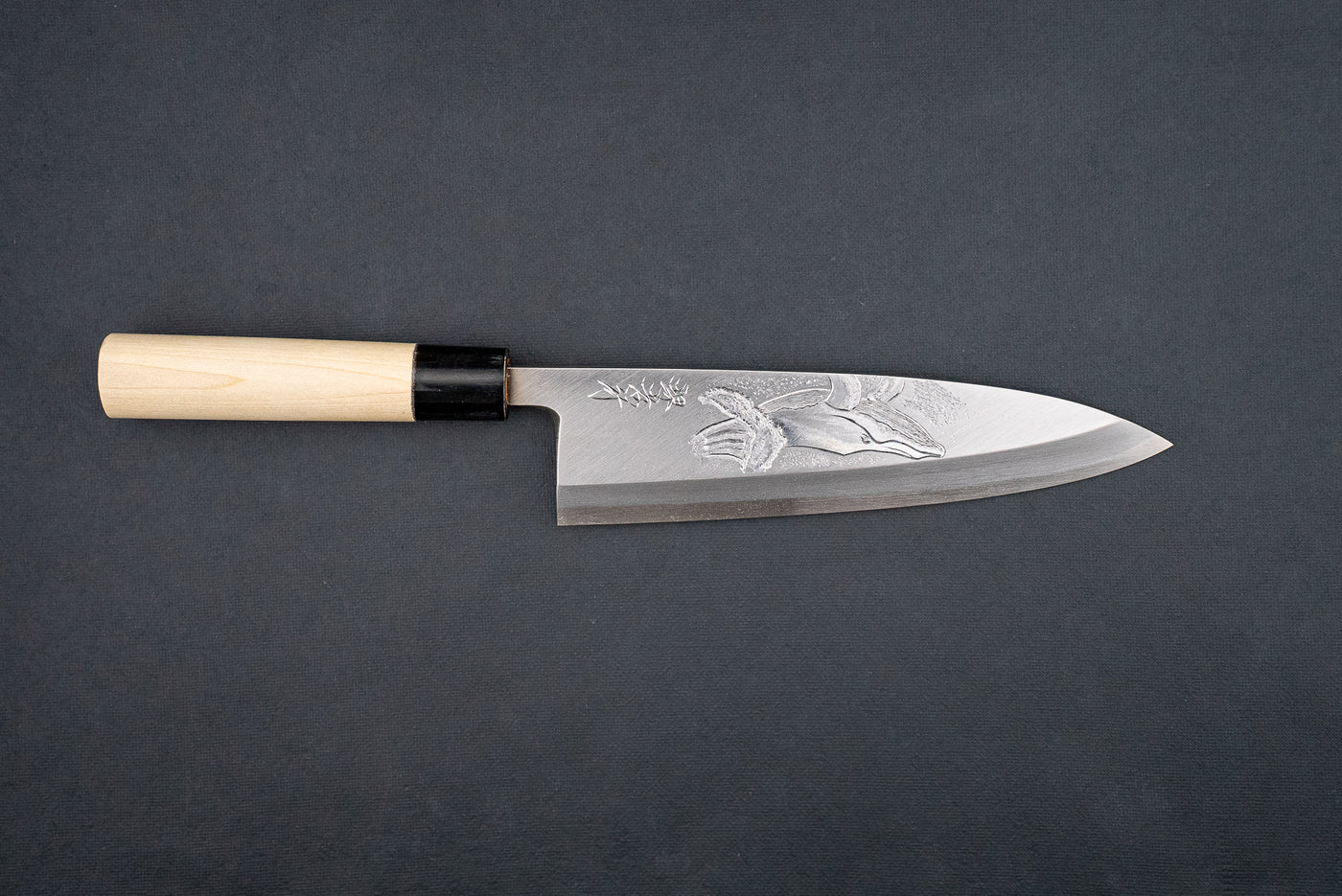 Sakai Takayuki Michiko Kubota Engraved Deba 240mm "Whale" - Knifewear ...