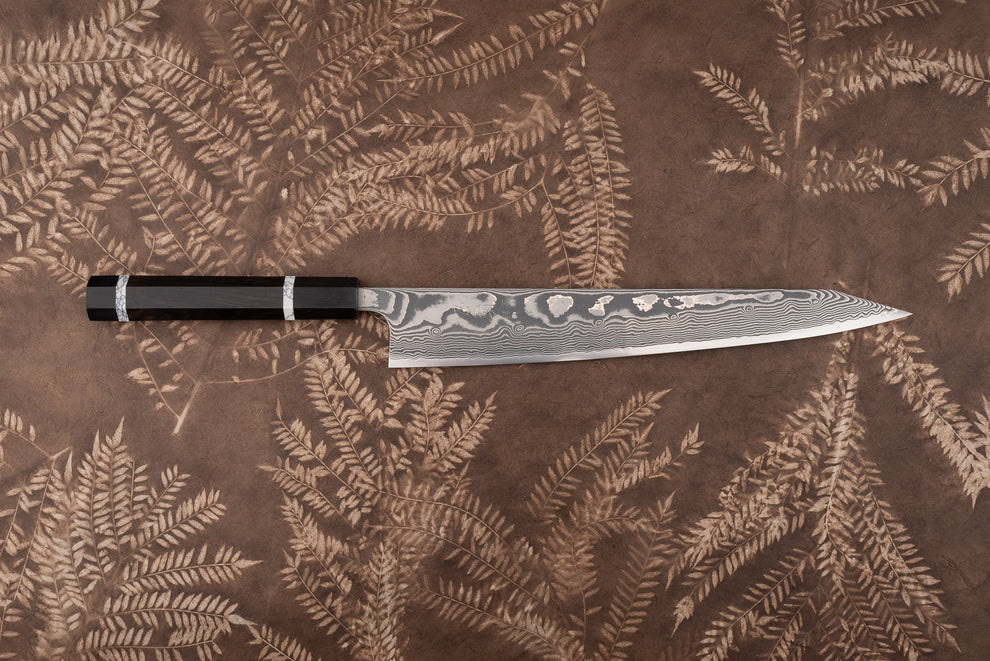 Tetsuhiro SG2 Damascus Kanko Kiritsuke Sujihiki 270mm – Knifewear ...