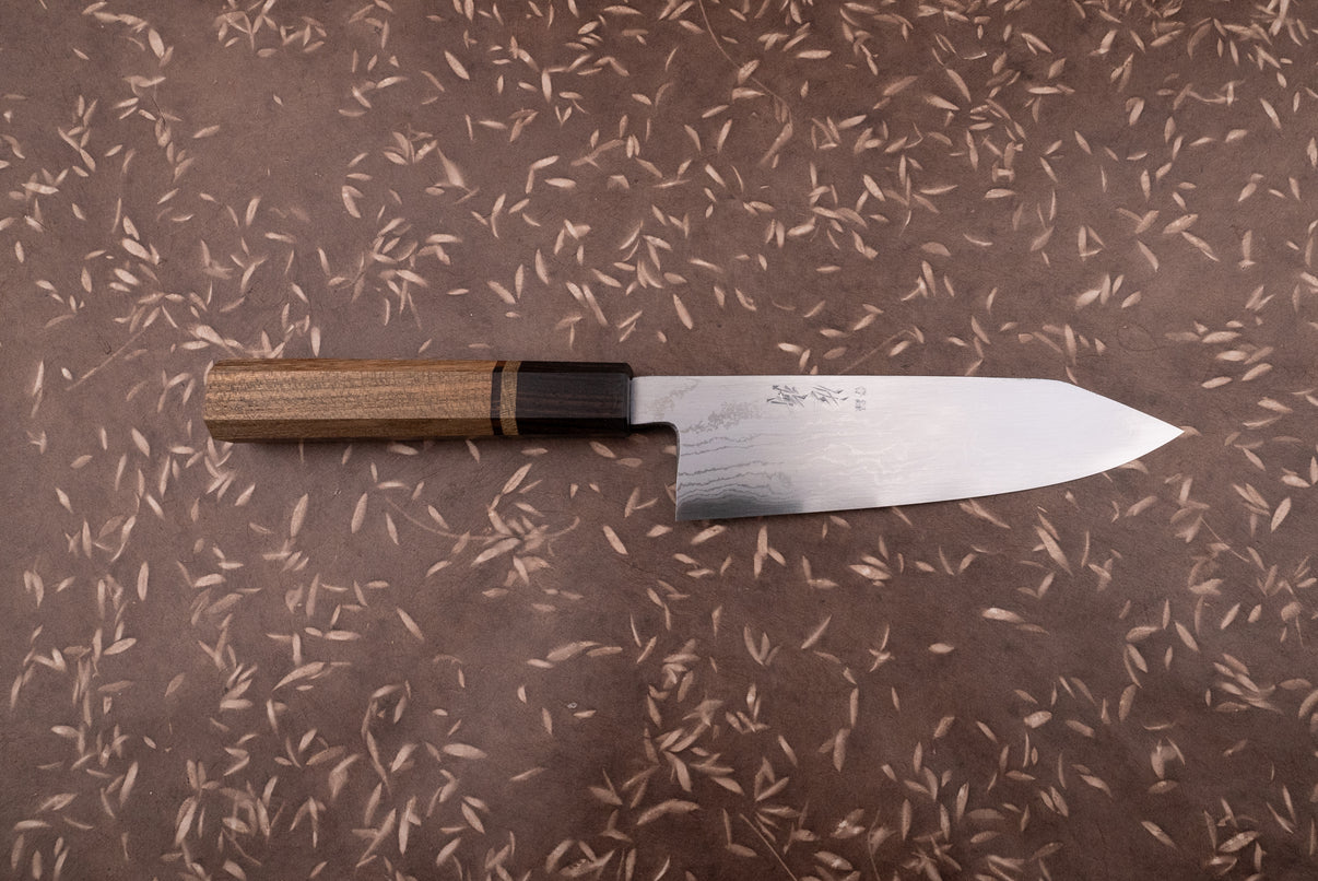 Touroku Sakai Aogami Damascus Kiritsuke Santoku 180mm – Knifewear ...