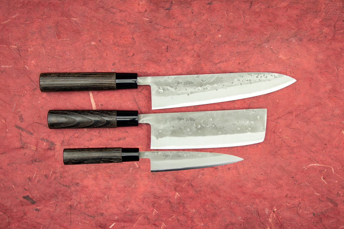 Fujimoto Nashiji 3 Peice Knife Set with Nakiri – Knifewear ...